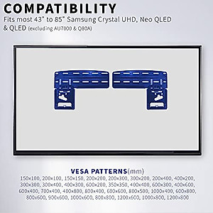 VIVO Micro-Gap Flat TV Wall Mount Designed for 43 to 85 inch 2021 Samsung Neo QLED, QLED (excluding AU7000, Q80A), Crystal UHD TVs, The Frame TV, Ultra Slim Profile, Max VESA 1200x800, Mount-TVSG1