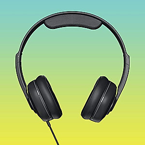 Skullcandy Cassette Junior Wired Headphone Over-Ear / Works with iPad, iPhone, Android, Computers / Great for Boys, Girls, Toddler, School, Sports, and Gaming / Kids Headphones Wired - Black