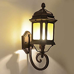 PEHUB Outside Victoria Edison E27 Aluminum Garden Wall Light Backyard External Wall Lamp Shop House Sconce Outdoor Antirust Waterproof Wall Lantern for Bar Exterior Light Fixture