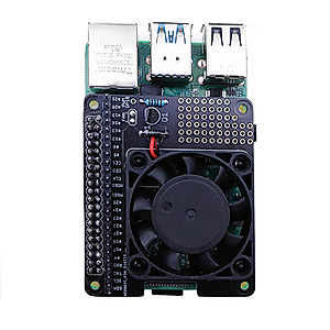 Treedix Compatible with Raspberry 4/4B Fan Hat Heatsink Kit GPIO Expansion Board with PWM Controllable Single Cooling Fan DC 5V