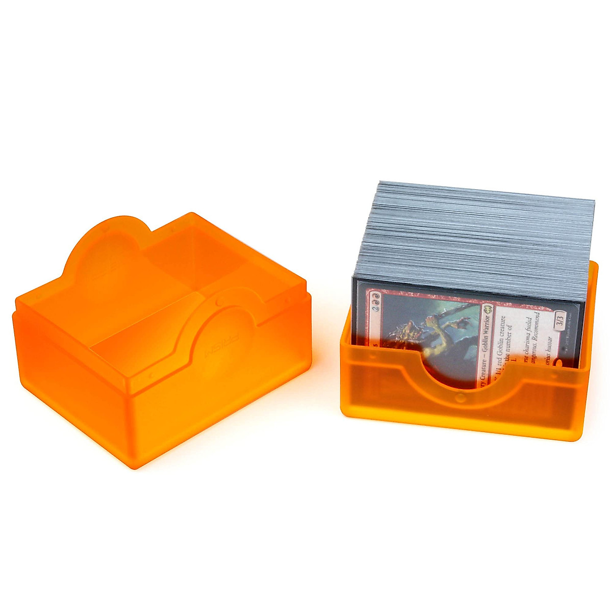 BCW Spectrum Prism Deck Case - Sunset Orange - 1 ct | Secure Snap Closure Card Deck Case | Fits 100 Double-Sleeved Cards | Trading Card Deck Storage Ideal for Magic the Gathering, Pokemon, and More