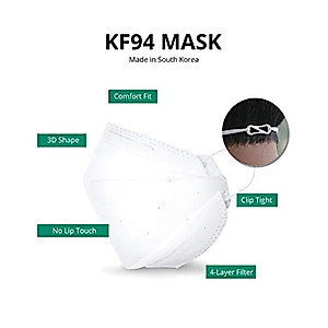 [10-Pack] ILWOUL 3D Contour KF94 Face Mask Anti-Fog & Anti-Slip [Disposable][Made in Korea]