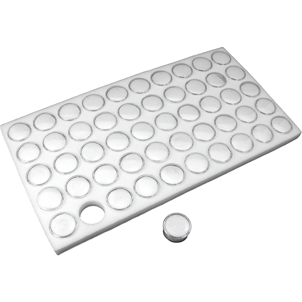 50 Gem Jar Tray Insert for Jewelry Display Loose Stones Beads Coins 2 Pack (White & Black)