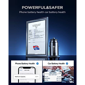 Fast Car Charger Adapter, 36W Super Mini AINOPE USB Car Charger Fast Charging [with 3.3ft USB C Cable] Dual QC3.0 All Metal Phone Charger Car Compatible with S21/S20/S10/S9, iPhone 13/12/11 pro/X/8