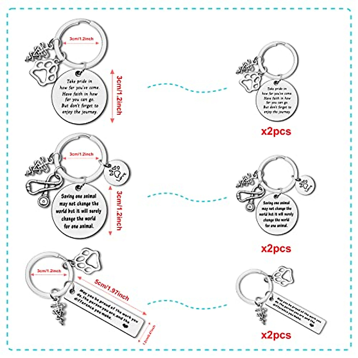 Veterinarian Appreciation Gifts Vet Tech Keychain Thank You Gifts for Animal Rescue Veterinary Medicine Student Graduation Gift Veterinarian Nurse Gift Future Veterinary Soon to Be Veterinarian Gifts