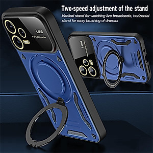 Ephoou Case for Xiaomi Redmi Note 12 Pro 5G with Ring Kickstand, Lens All-Inclusive Protection New Large Window Shockproof Anti-Scratch Cover Case for Redmi Note 12 Pro 5G/ Poco X5 Pro YD-Black