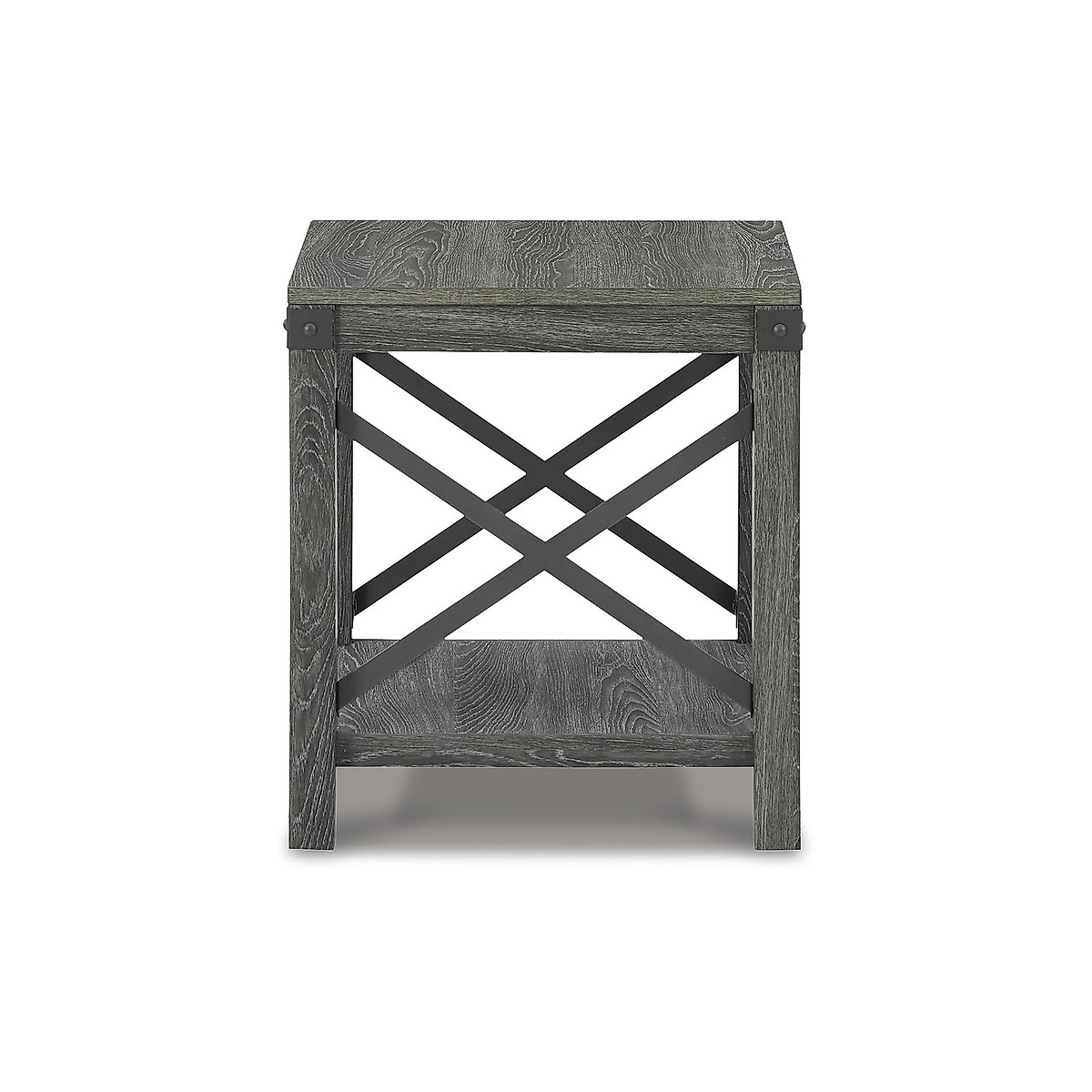 Signature Design by Ashley Freedan Rustic Farmhouse End Table, Gray