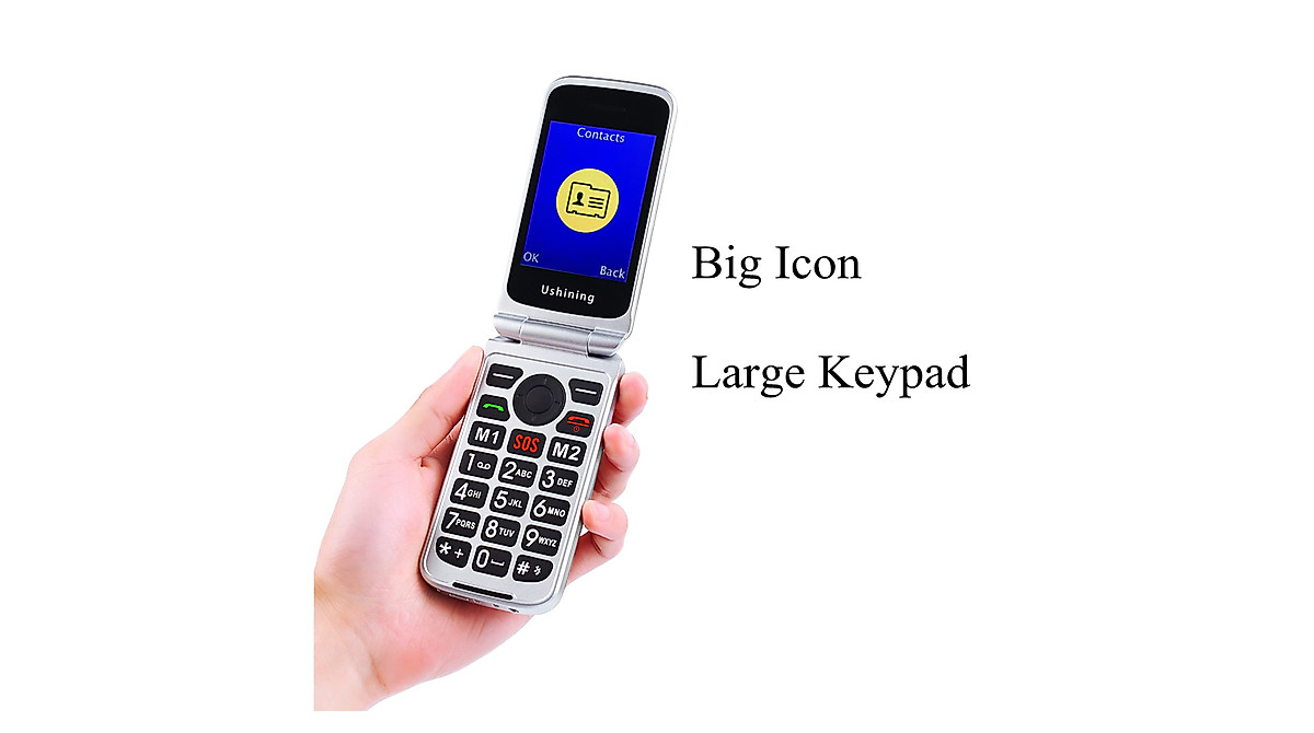 USHINING 4G Senior Flip Phone - Easy & Clear Calls