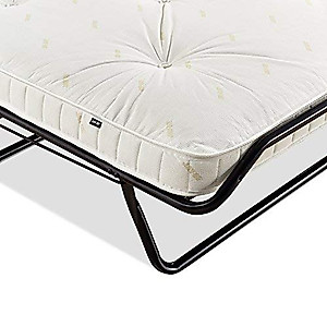 Jay-Be Visitor Folding Guest Bed with Micro e-Pocket Spring Mattress, Oversize, Black/White