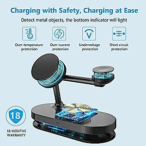 3 in 1 Magnetic Wireless Charger, 15W Fast Mag-Safe Charging Station for iPhone 14/13, 14/13 Pro, 14/123 Pro Max, 14/13 Mini, iWatch SE/7/6/5/4/3/2, Airpods 3/2/Pro (20W PD Adapter Included)