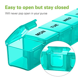 BUG HULL Pill Organizer Large 2 Pack, Extra Large Pill Organizer, Travel Pill Organizer, Weekly Pill Organizer, Large Pill Box, Pill Case, Medicine Organizer
