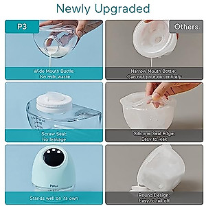 Paruu P3 Wearable Breast Pump Hands-Free, All-in-one Milk Storage, Breast Pump Portable, 4 Modes & 10 Levels, Electric & Smart Display, Memory Function, 17/21/25mm Flange (2 Packs)