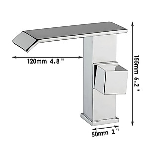 KECTIAKL Bathroom Sink Faucet Single Handle Single Hole Countertop Waterfall Faucet Bathroom Lavatory Faucet Mixer Tap