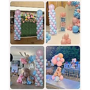 YALLOVE Balloon Column Stand, Set of 2 Balloon Stand with 10 Inch Latex Balloons