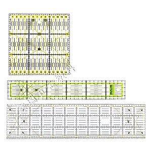 Phicus 3pcs /Set Acrylic Multi-Function Clothing Clear Ruler Sewing Patchwork Feet Tailor Yardstick Cloth Cutting Rulers - Sewing Tools & Accessory - - (Color: 1set)