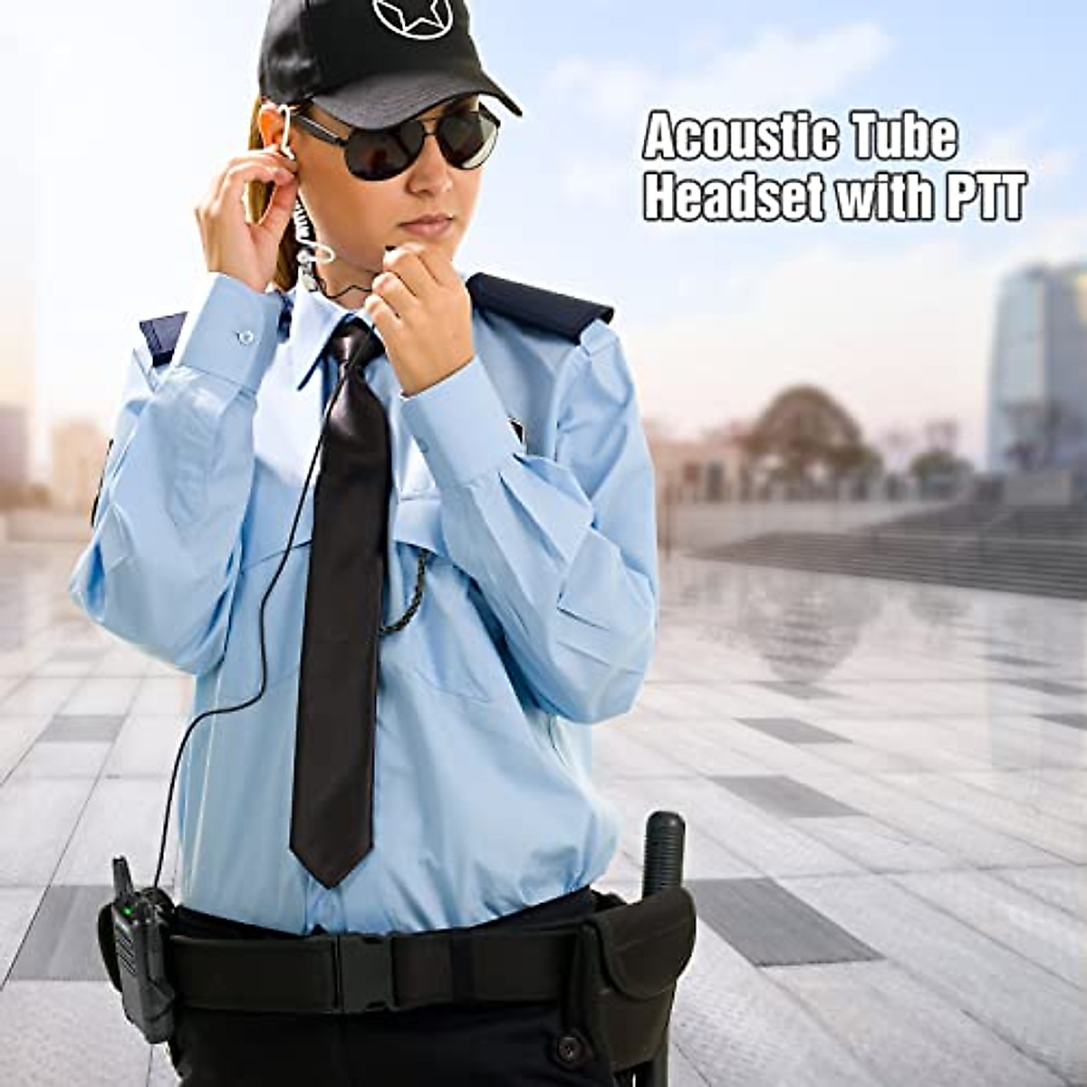 Walkie Talkies for Adults - GLCONN Hands Free 2 Way Radio Walkie Talkies with Earpiece - Portable Two Way Radios Long Range Rechargeable for Store Hotel Commerical Government Hunting (2 Pack)