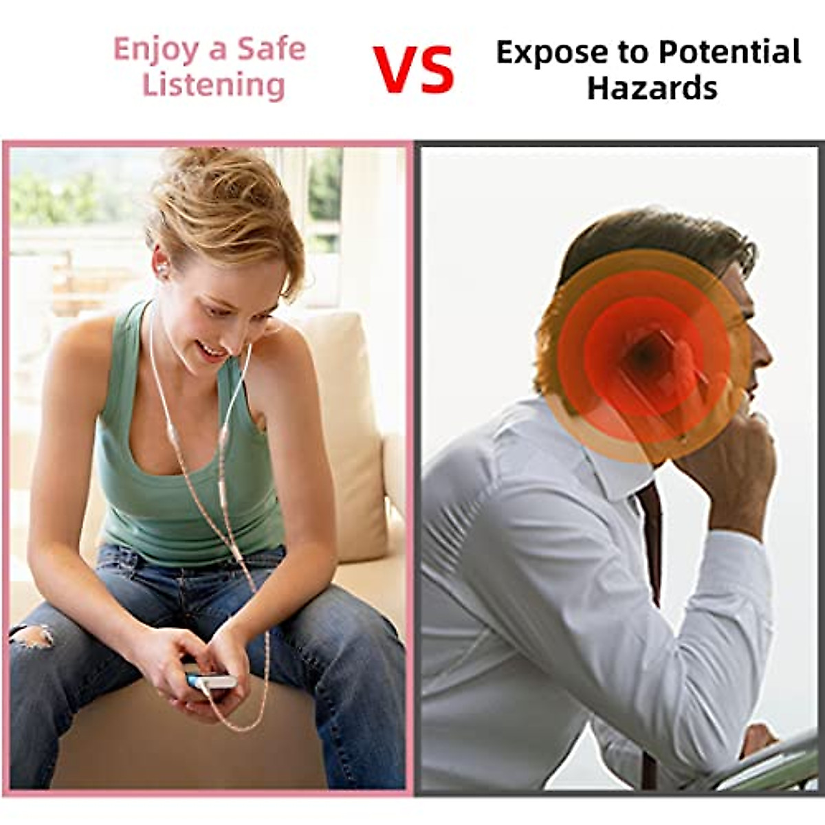 ibrain Air Tube Headphones EMF Free Airtube Earbuds Wired Air Tube Headset with Microphone in Ear Earphones Noise Cancelling with Patented Technology for Safe Listening - Gold