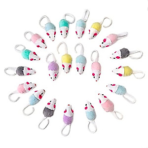 CHIWAVA 36 Pack 1.8 Inch Small Interactive Cat Toys Mice with Catnip Rattle Sound Mouse for Indoor Cats Kitten Play