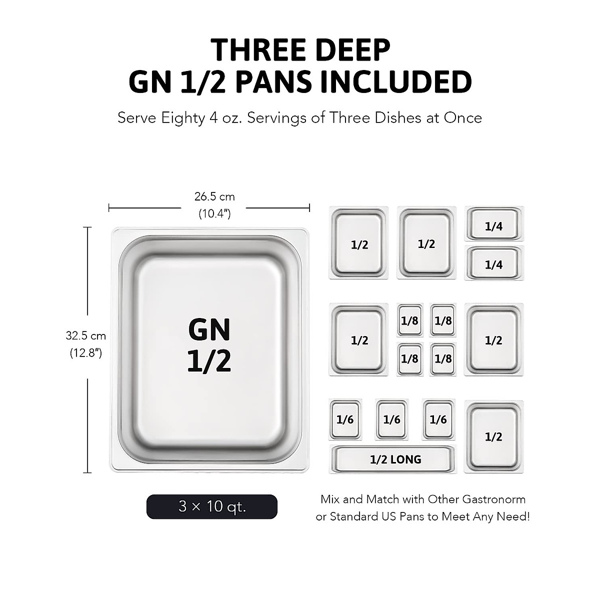 Wilprep Commercial Food Warmer for Parties Hotels Restaurants,1200W Buffet Server and Warmer,3pc Electric Warming Tray or Sauces,Catering with 3 Stainless Steel Chafing Dishes,Silver(3 pan)