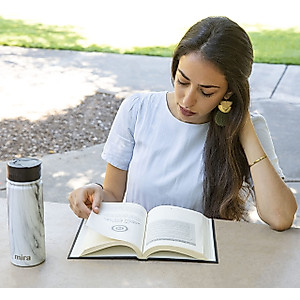 MIRA Stainless Steel Insulated Tea Infuser Bottle for Loose Tea - Thermos Travel Mug with Removable Tea Infuser Strainer - Black - 18 oz