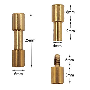 10 sets of brass bracket bolt fasteners tactical lock rivets, knife DIY tool handle fastener revision, EDC knife screw(Head Diameter 6 mm)
