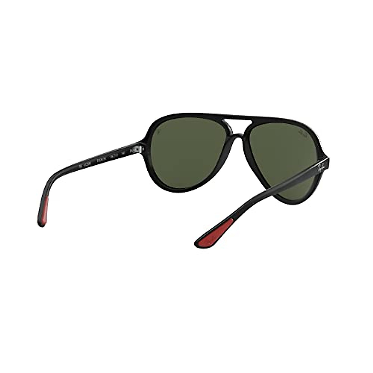 Ray-Ban RB4125M Scuderia Ferrari Collection Aviator Sunglasses, Black/G-15 Green, 57 mm