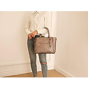 MKF Crossbody Shoulder Bag for Women – PU Leather Top Handle Pocketbook – Roomy Tote Satchel Handbag Purse M Charm Mustard