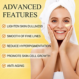 Vitamin C Face Moisturizer, Turmeric Vitamin C Face Cream, Anti-aging Hydration Skin Firming & Brightening Cream for Dark Spots, Wrinkles, Uneven Skin Tone, Vitamin C Lotion for Instant Glow, 1.76 OZ