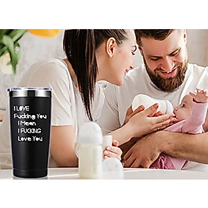 I Love Fucking You I Mean I Fucking Love You 20 OZ Tumbler.Valentines Day Gifts.Dating,Anniversary,Birthday,Christmas Gifts for Boyfriend,Husband,Fiance,Men,Naughty Sexy Beast Travel Mug(Black)
