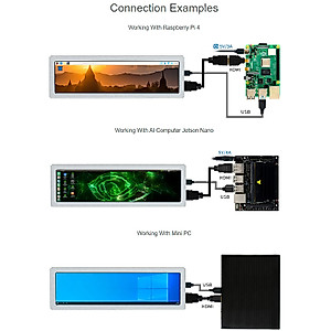 waveshare 8.8inch 480x1920 IPS Side Monitor No Touch for Raspberry Pi/Jetson Nano/PC Windows 11/10 / 8.1/8 / 7, Built-in HiFi Speaker, with CNC Process Alloy Enclosure