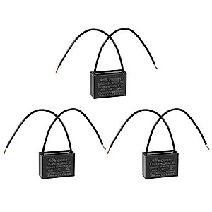 uxcell Ceiling Fan Capacitor CBB61 4.75uF 250V AC 2 Wires Metallized Polypropylene Film Capacitor 37x26x15mm for Electric Fan Pump Motor Generator 3Pcs
