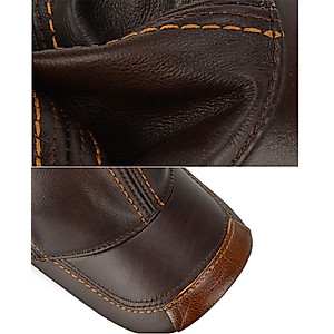 Gudessly Adjustable Men's Genuine Cowhide Leather Baseball Cap for Fall Winter Outdoor Sports Hat A-Brown