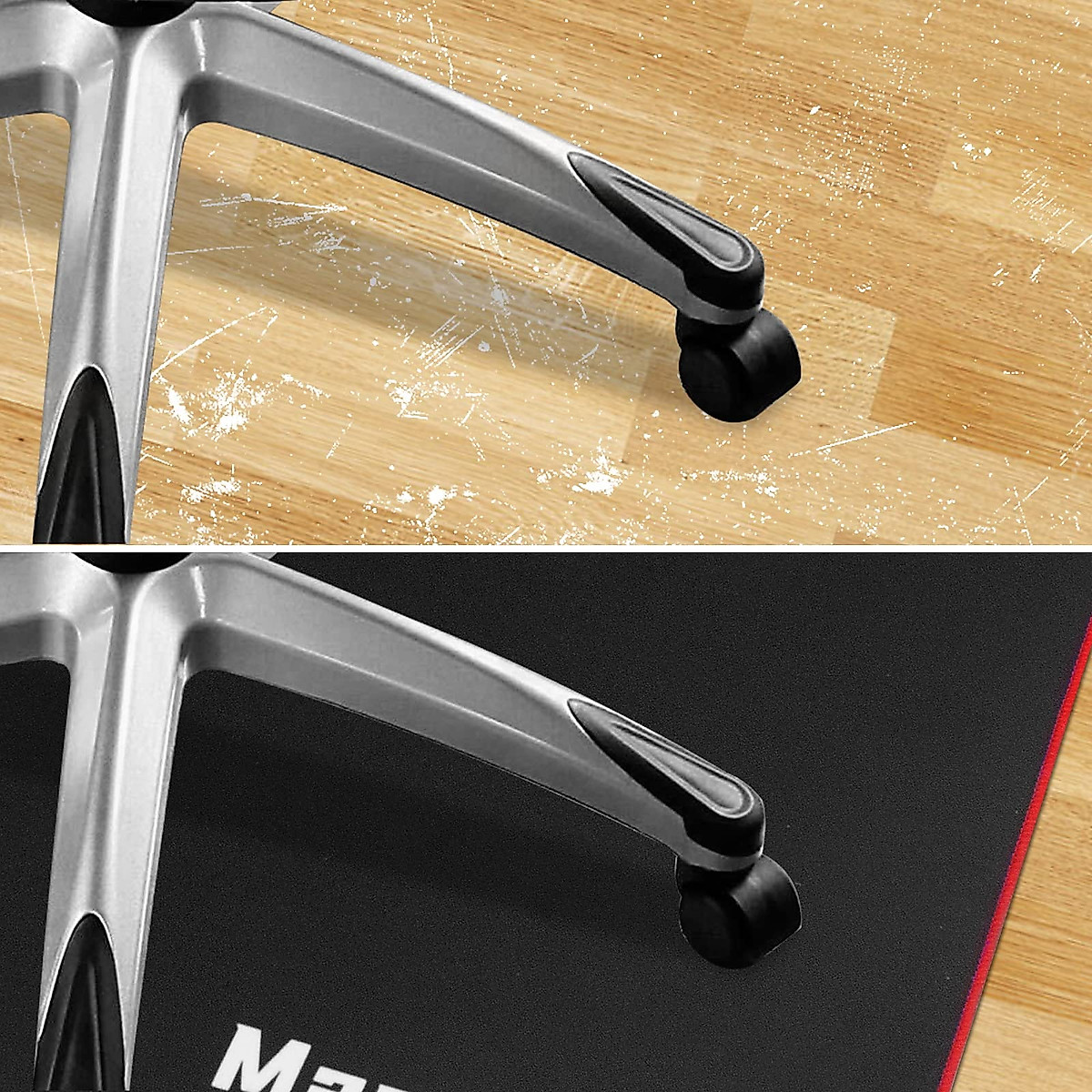 MammyGol Chair Mat for Hardwood Floor, 36"x47" Gaming Chair Mat for Hard Floors, Office Computer Desk Chair Mat Anti-Slip Floor Protector, Easy to Clean, Red