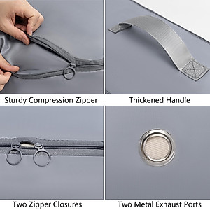 HAIKYPO 4 Pack Compression Bags for Storage,Ultra Space Saving Self Compression Organizer Bags,Sweater Organizer for Closet,Clothes Storage Bag (Gray,Large)