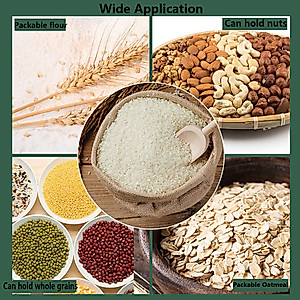 AODGHC Grain Moisture-Proof Sealed Bag,10Pcs Resealable Stand Up Pouches,Transparent Food Sealing Bags,Rice Packaging Bags for Home Kitchen (2.5L Bag with 3.3cm Mouth)