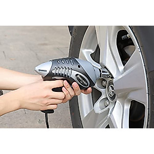 Trihelper Electric Impact Wrench 1/2 Inch with Sockets Set of 2 Sizes Portable Impact Driver Drill Bit Set 12 V First Aid Kit for Car Emergency Kit (Black)