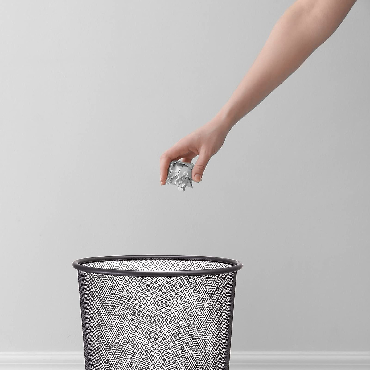 Zeller 17740 26 x 28 cm Waste-Paper Basket Mesh Coal