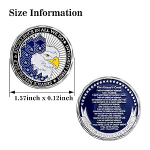 United States Air Force Challenge Coin The Airman's Creed Military Veteran Gift