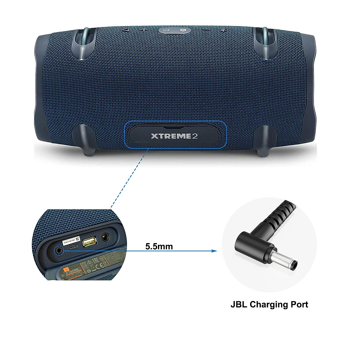 Replacment for JBL Xtreme 2 Charger Compatible with JBL Boombox, Xtreme, Extreme Portable Wireless Bluetooth Waterproof Speaker 8.8FT 19V Replacment for JBL Speaker Power Cord