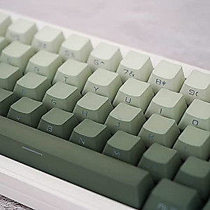 134 Keys Double Shot PBT Keycaps OEM Profile Gradient Green Backlit Keycap Set Fit for 61/64/87/104/108 Cherry Mx Switches Mechanical Keyboard