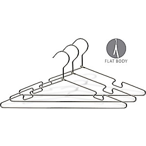 The Great American Hanger Company The American Company Slim Suit Notches, Box of 100 Thin and Strong Chrome Dress Shirt and Pants Metal Top Hanger