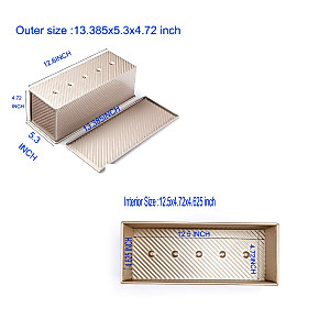 Monfish Large Loaf Pan w Lid Pullman Bread Pan 2.2lb dough Aluminized Steel Commercial Grade Non Stick Loaf Baking Pan