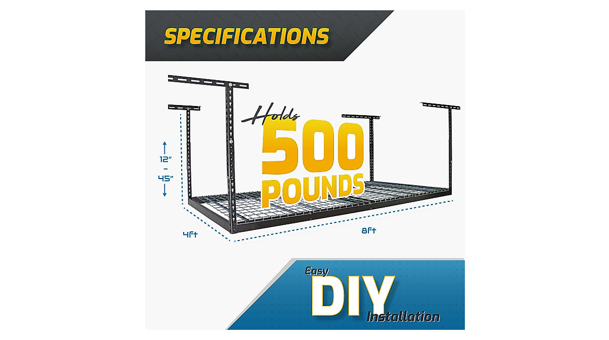 MonsterRax Overhead Garage Storage Rack - Save Space!