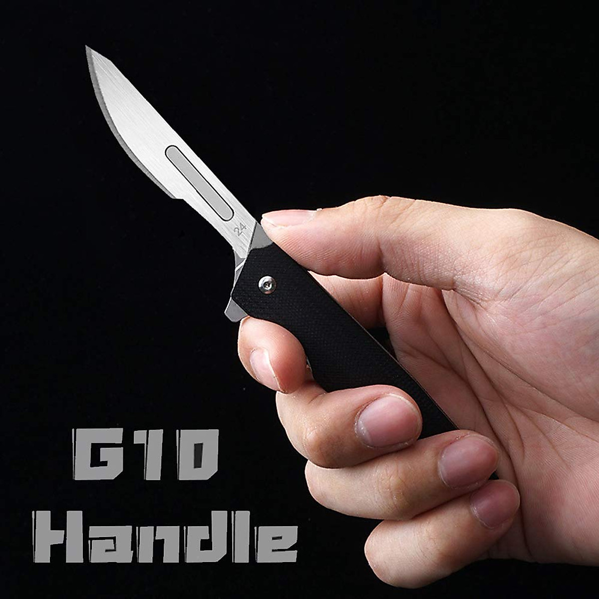 edcfans EDC Folding Scalpel Knife: G10 Handle, EDC Pocket Utility Knife with 10 Replaceable Scalpel Blades.