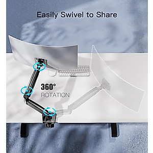 HUANUO Ultrawide Monitor Arm for Max 35 inch Screens, Aviation-Grade Aluminum Heavy Duty Monitor Arm Holds 26.4lbs Computer Monitor, Adjustable Gas Spring Monitor Mount, VESA 75/100mm