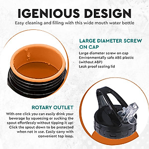 Collapsible Water Bottles (25 Oz) - Leakproof Foldable Water Bottle w/ Foldable Straw & Cleaner - BPA Free Lightweight Water Bottles - Ideal Sports Water Bottle for Camping, Traveling & More (Orange)