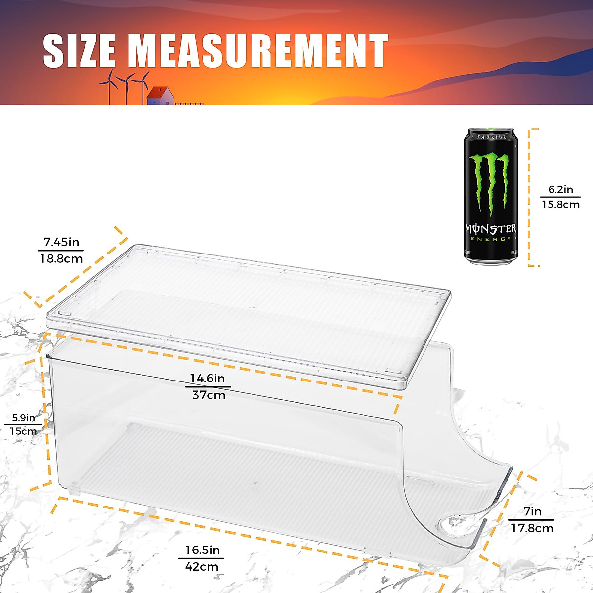 SCAVATA 2 Pack Skinny Can Organizer & 2 Pack Tall Cans of 16oz & 17oz Organizer