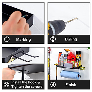 Taozun Under Cabinet Paper Towel Holder - Self Adhesive Paper Towel Rack for Kitchen, SUS304 Stainless Steel