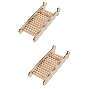 Mipcase 2pcs Hamster Climbing Ladder Reptile Bridge Chinchilla Ladder for Cage Decor Hamster Accessories Chinchilla Training Ladder Chinchilla Climbing Ladder Hamster Hideout Rat Ladder