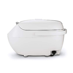 TIGER JBV-A10U 5.5-Cup (Uncooked) Micom Rice Cooker with Food Steamer Basket, White